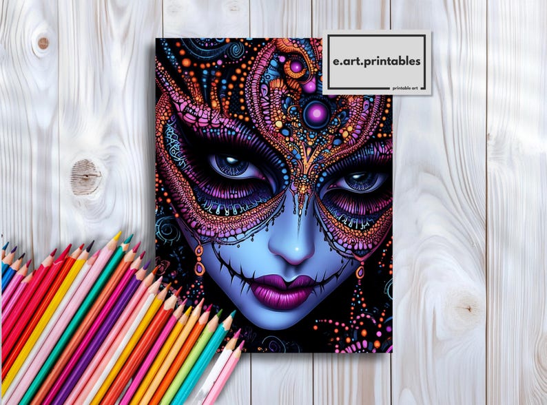 Spooky Masks Greyscale Coloring Book Vol. 1 – Relaxing Grayscale ...