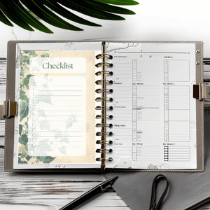 Checklist, Floral Design, Printable, PDF, DIN A4/DIN A5, Digital ...