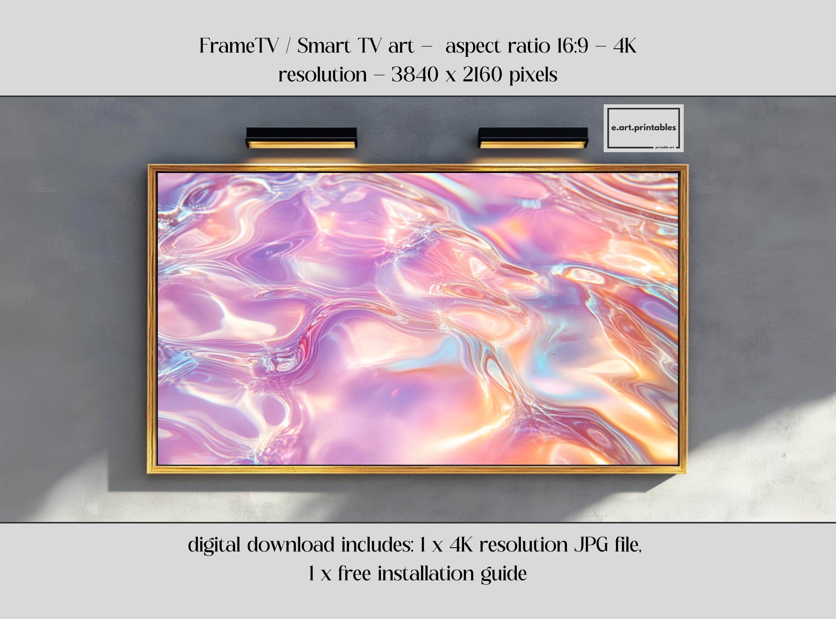 Pink Waves TV Art - Aesthetic Digital Artwork for Smart TV & Frame TV ...