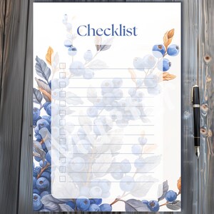 Checklist, Floral Design, Printable, PDF, DIN A4/DIN A5, Digital ...