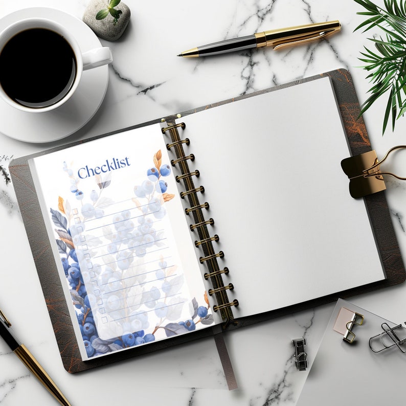 Checklist, Floral Design, Printable, PDF, DIN A4/DIN A5, Digital ...