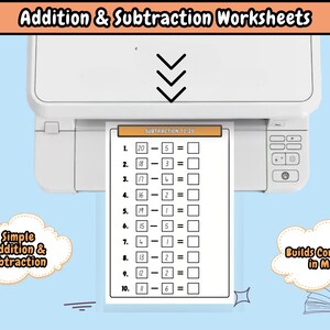 Addition & Subtraction Worksheets Fun Math Activities for Kids Early ...