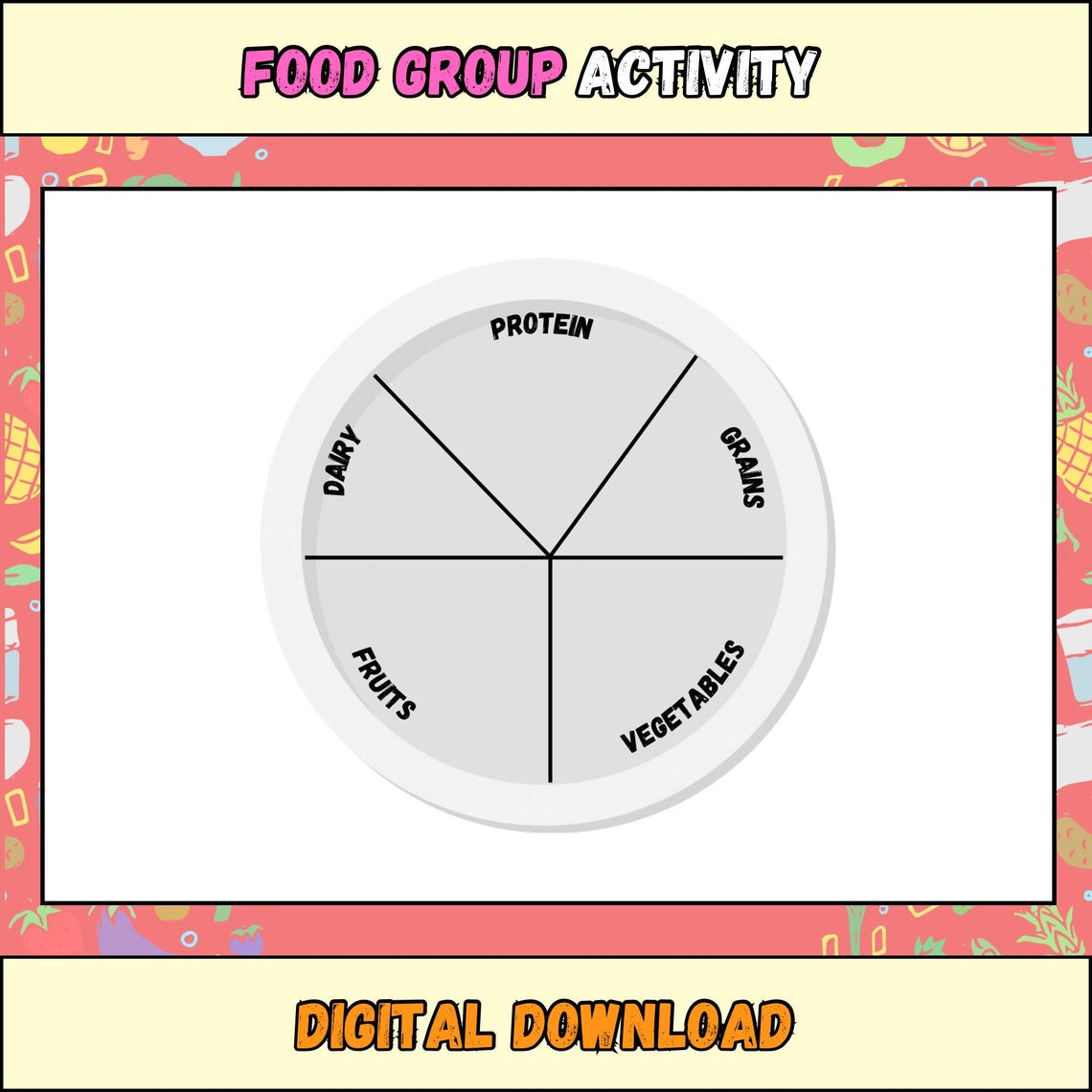 Printable Food & Meal Prep Worksheet for Kids Cut-out Food Items With ...