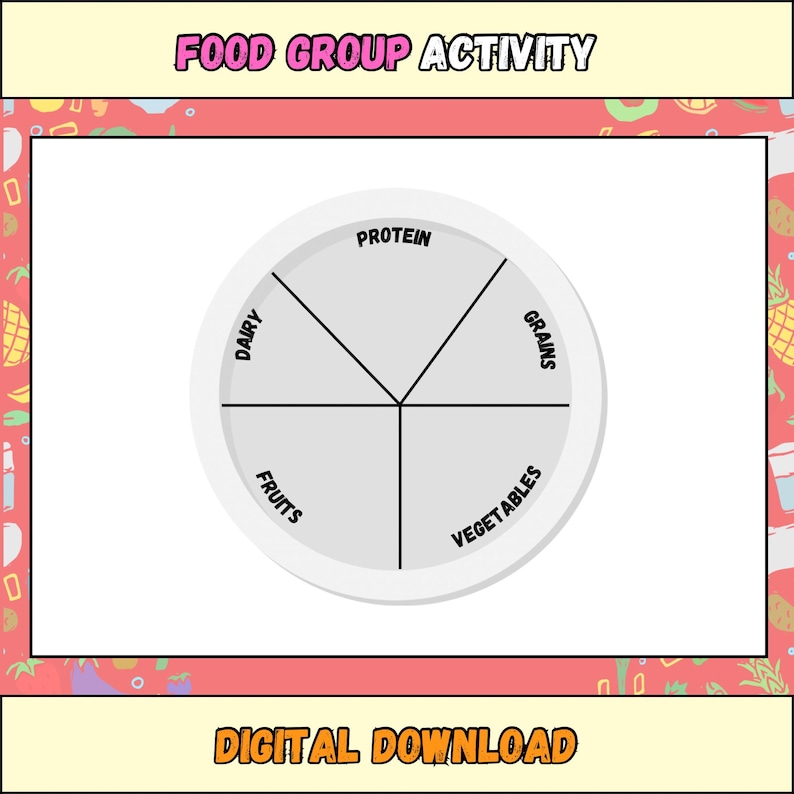 Printable Food & Meal Prep Worksheet for Kids Cut-out Food Items With ...