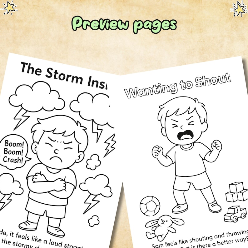 Anger Management Coloring Story: Coping Skills for Kids (PDF Download ...