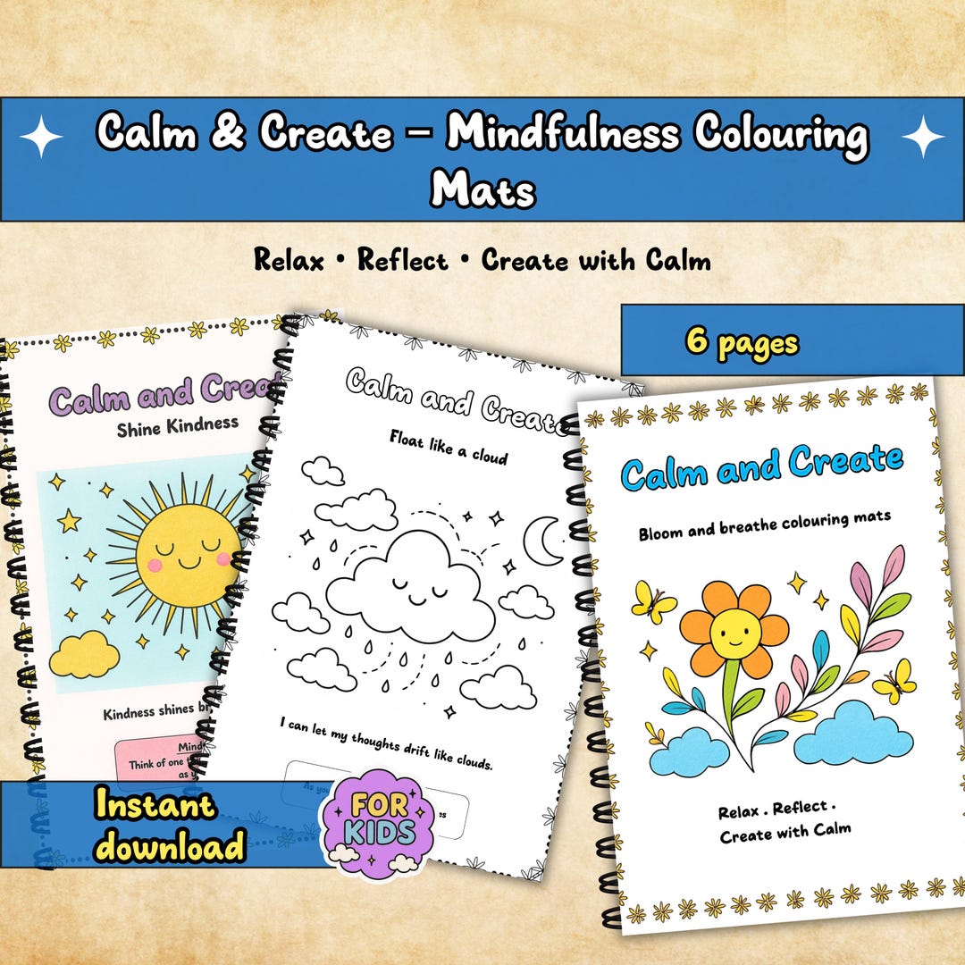 Mindfulness Coloring Pages for Kids | SEL Calm Down Activity (PDF) - Etsy