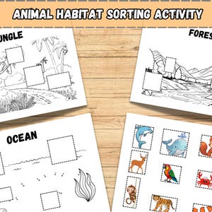 Animal Habitat Sorting Activity: Printable Worksheet for Kids to Learn ...
