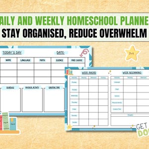 Homeschool Planner Printable for Parents | Daily & Weekly Schedule PDF ...