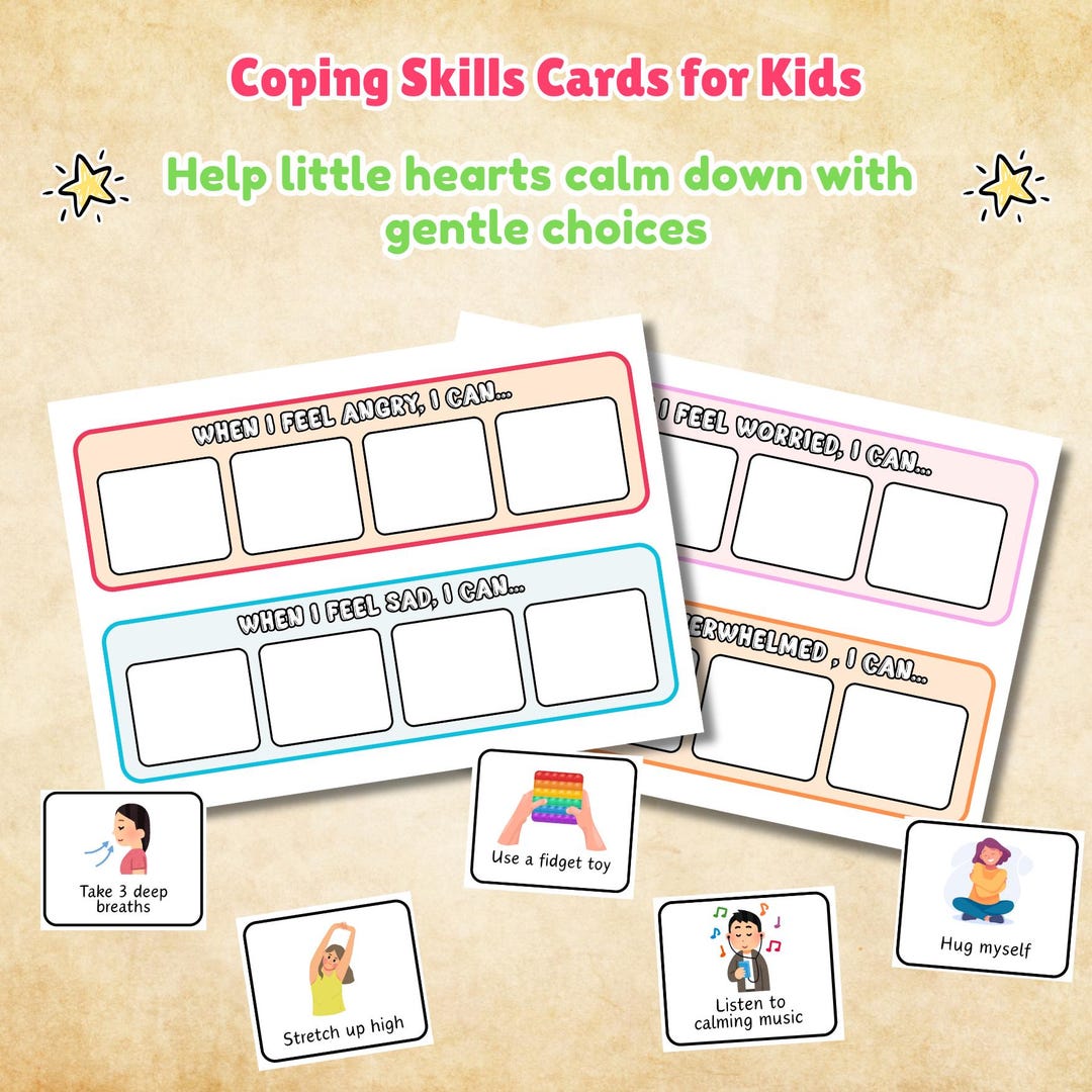 Feelings Choice Card, Coping Skills Board Printable for Kids | 5 ...