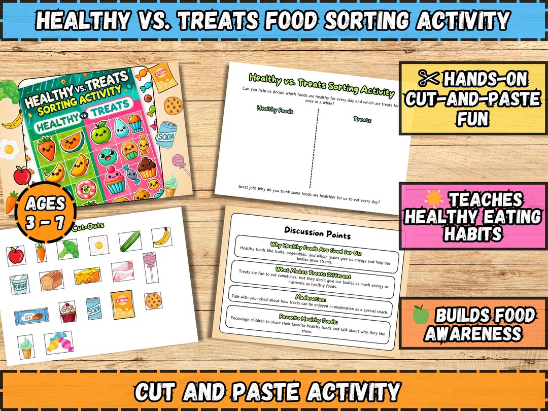 Healthy Vs. Treats Sorting Activity Nutrition Education, Kids Printable ...