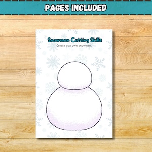 Snowman Cutting Activity for Fine Motor Skills Winter Craft for Kids ...