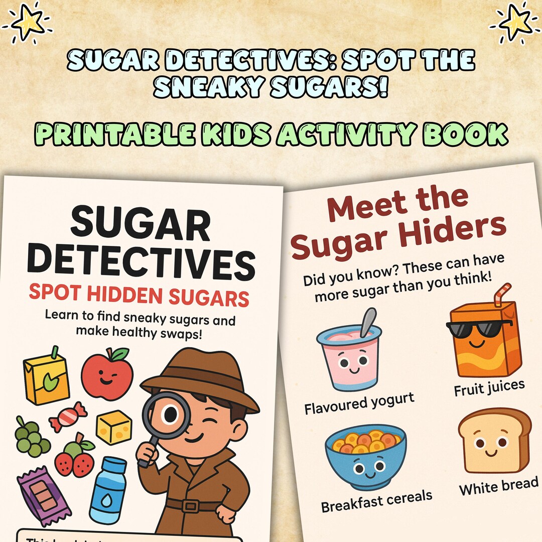 Healthy Eating Worksheets for Kids | Sugar Detectives Activity Pack ...