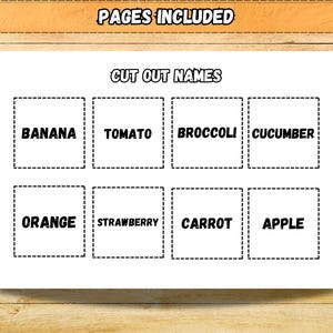 Fruit & Vegetable Matching Activity for Kids Fun Cut and Paste Food ...