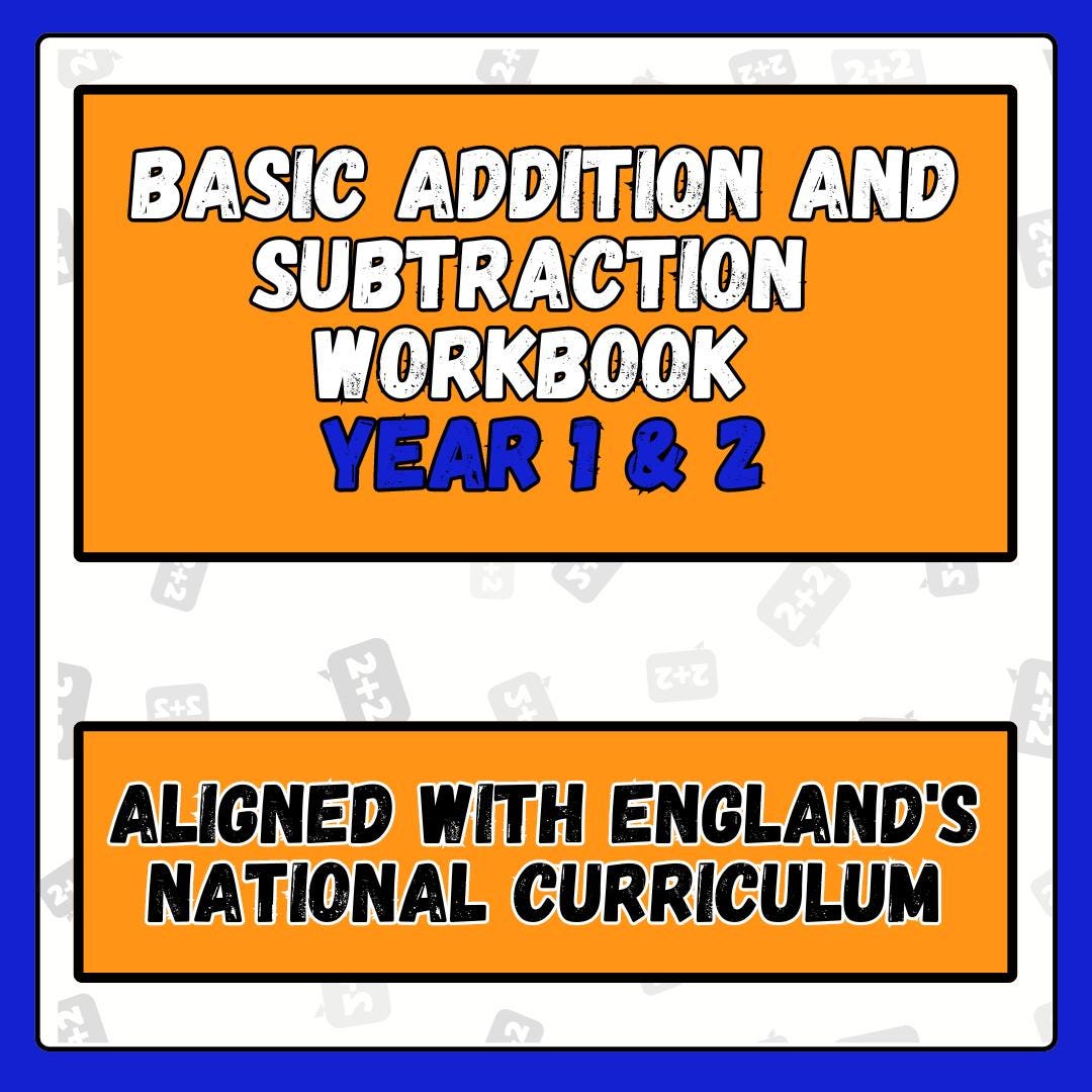 Addition and Subtraction Worksheets for Year 1 & 2 Kids - Etsy