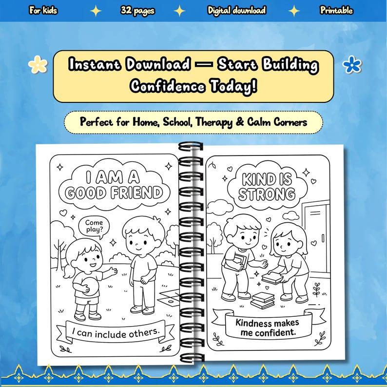 Confidence and Courage Coloring Pages for Kids Ages 4–10 | Positive ...