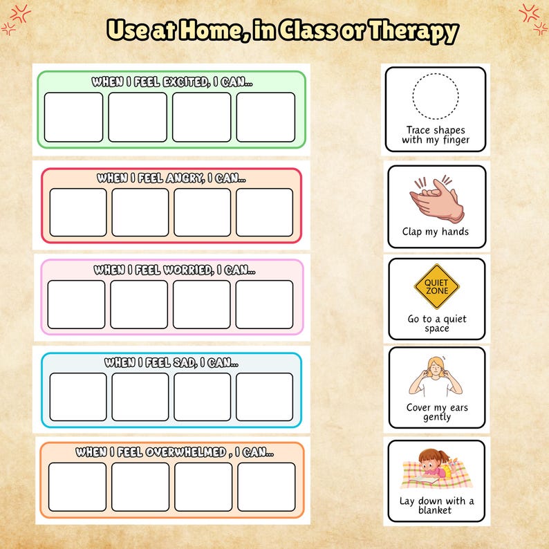 Calm Down Coping Skills Chart for Kids | Calm Down Corner Visual Aid ...