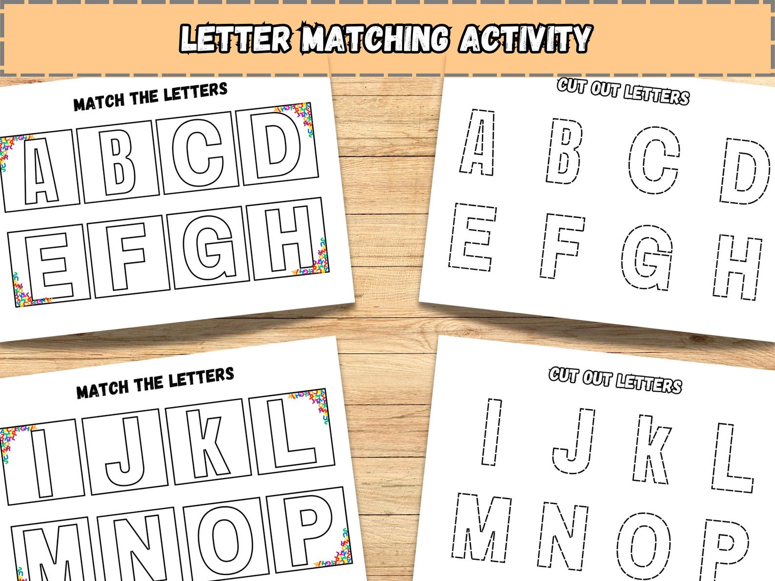 Letter Match Activity: Printable Cut-and-paste Worksheet for Kids to ...
