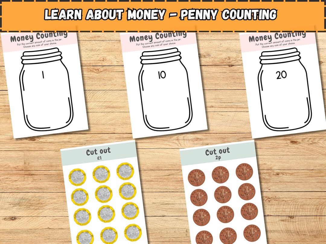 Counting Pennies Activity UK Coin Counting Practice Cut Out Pennies ...