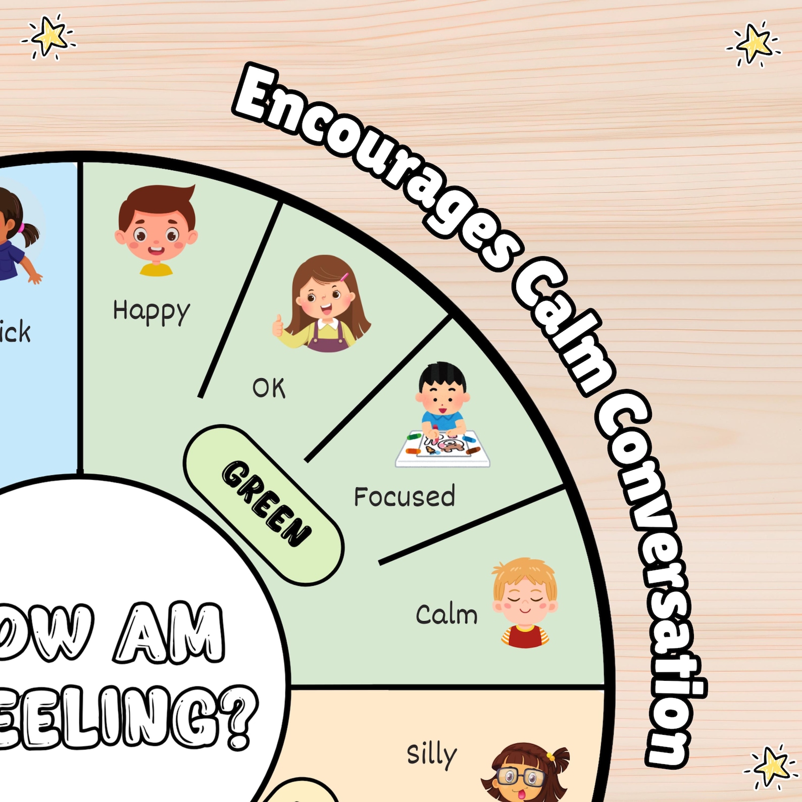 Interactive Emotion Wheel: Feelings Chart for Kids (printable PDF ...