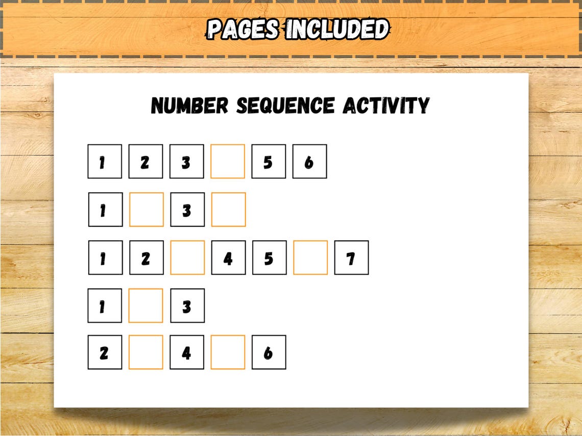 Number Sequence Activity: Printable Worksheet for Kids to Practice ...