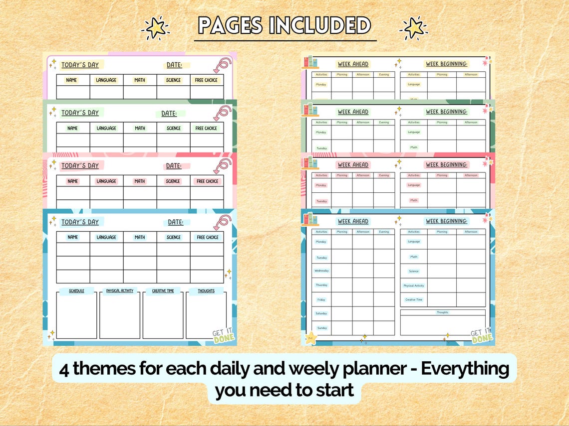 Homeschool Planner Printable: Daily & Weekly Schedule (PDF) - Etsy