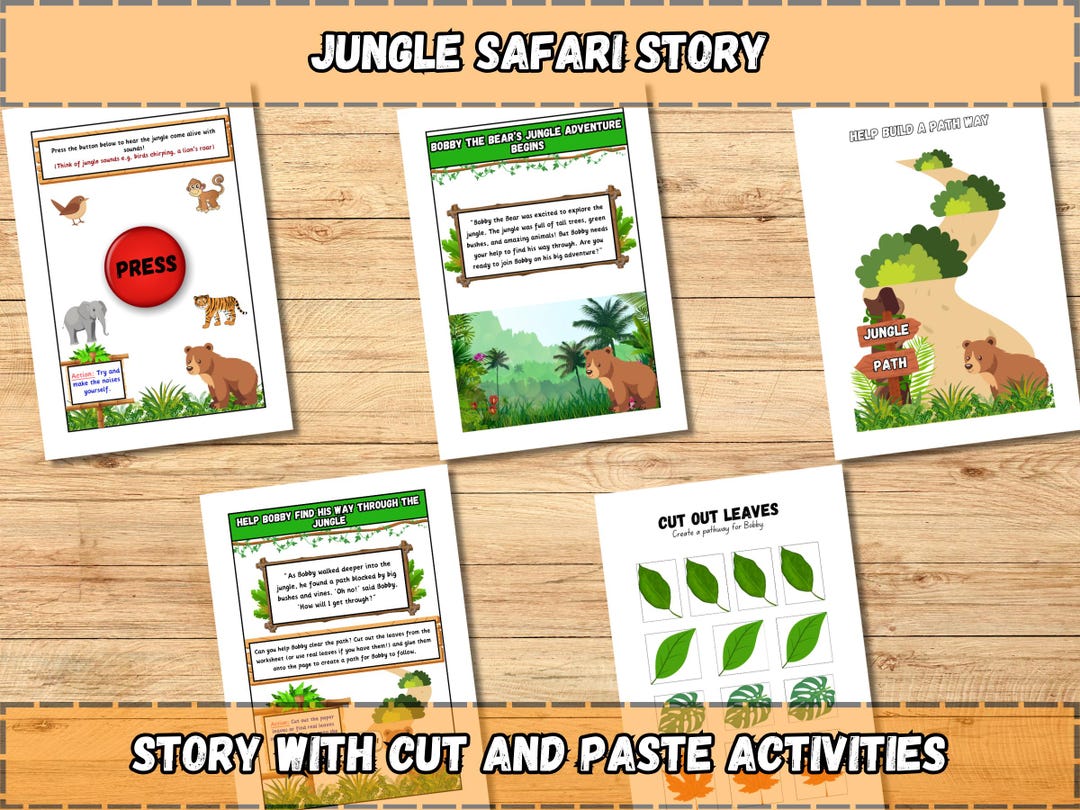 Jungle Safari Story Animal Activity for Fine Motor Skills - Etsy