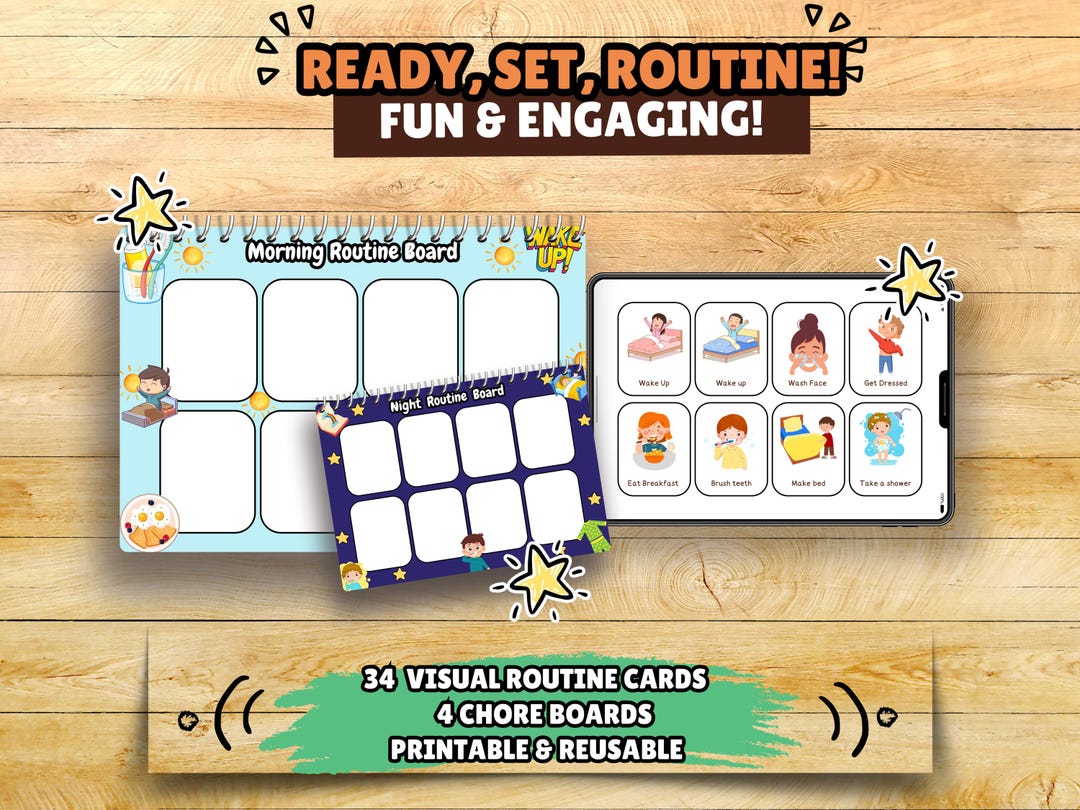 Visual Schedule Cards for Kids | Daily Routine Picture Cards ...