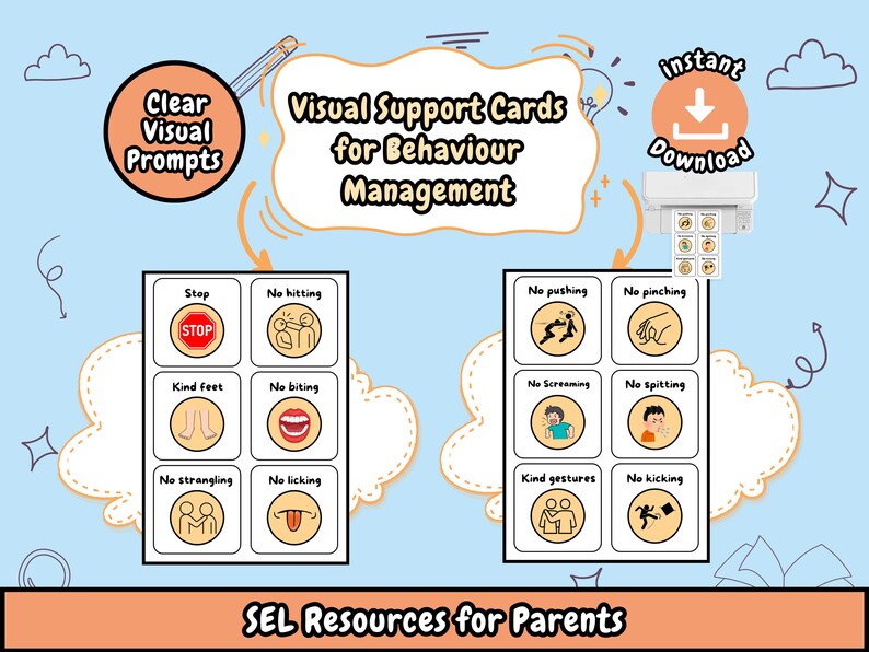 Visual Support Cards for Behaviour Management | SEND Tools for Kids ...
