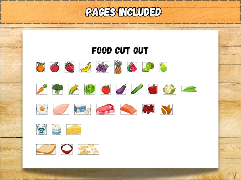 Food Sorting Worksheet for Kids Cut-out Food Items With Plate Outline ...