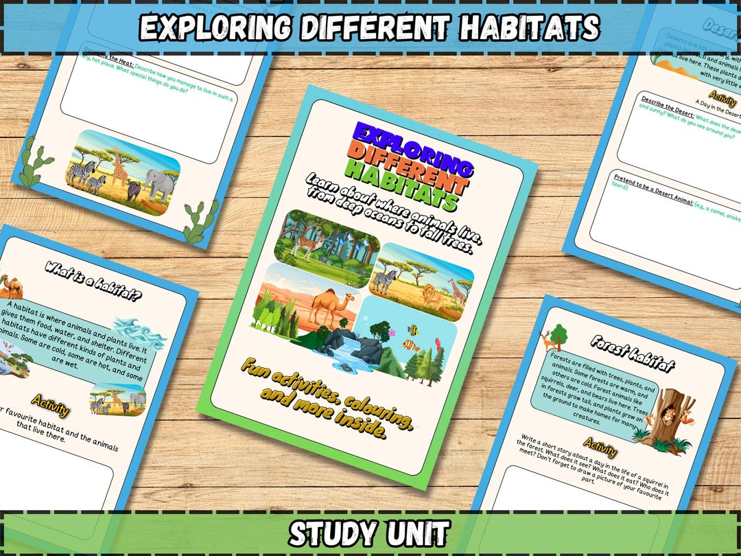 Animal Habitat Busy Book for Kids Interactive Unit Study on Forest ...