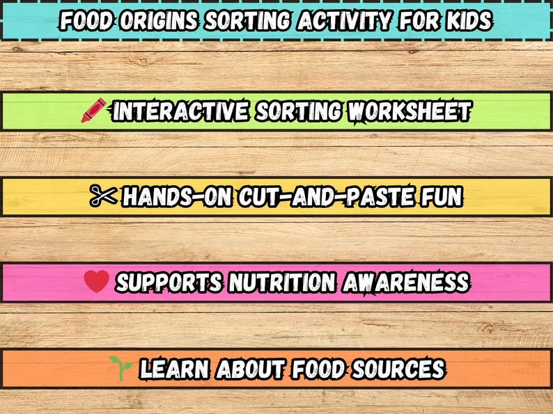 Food Sorting Activity Hands-on Nutrition Fun for Kids, Learn Food ...