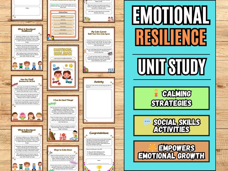 Emotional Resilience Workbook for Kids | Printable SEL Unit Study ...