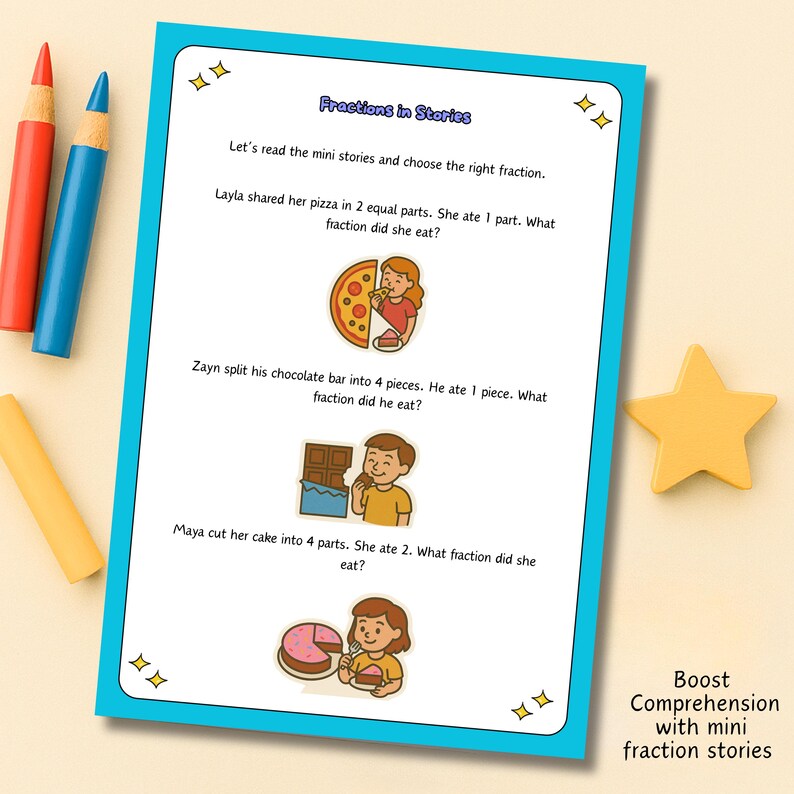 Fraction Printable Activity - Math Worksheet - Year 1 Fractions ...