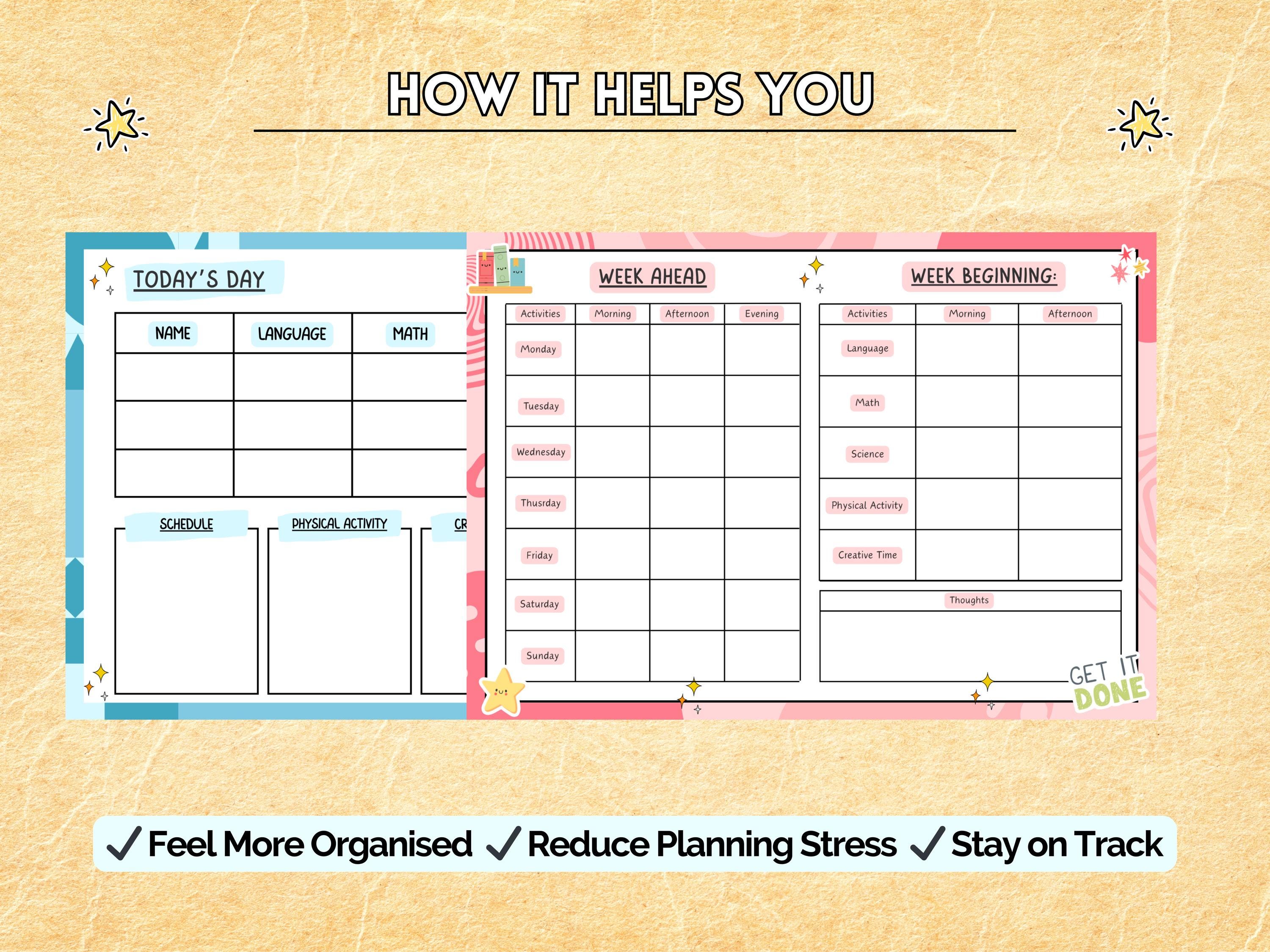 Homeschool Planner Printable for Parents | Daily & Weekly Schedule PDF ...