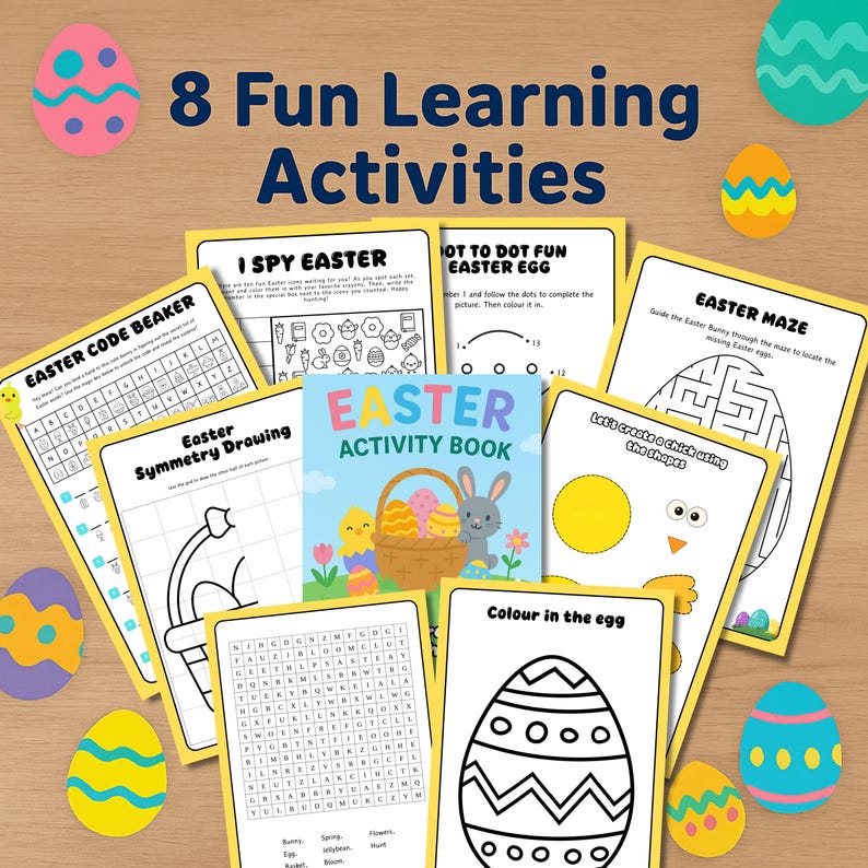 Easter Coloring Pages and Activities for Kids, Instant Download - Etsy