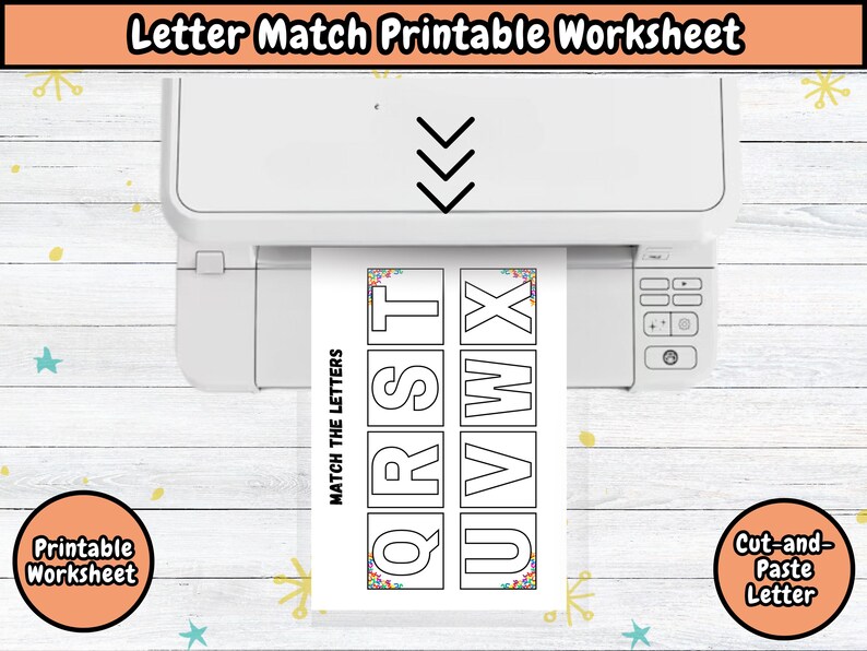 Letter Match Printable Worksheet Alphabet Matching Cut-and-paste ...