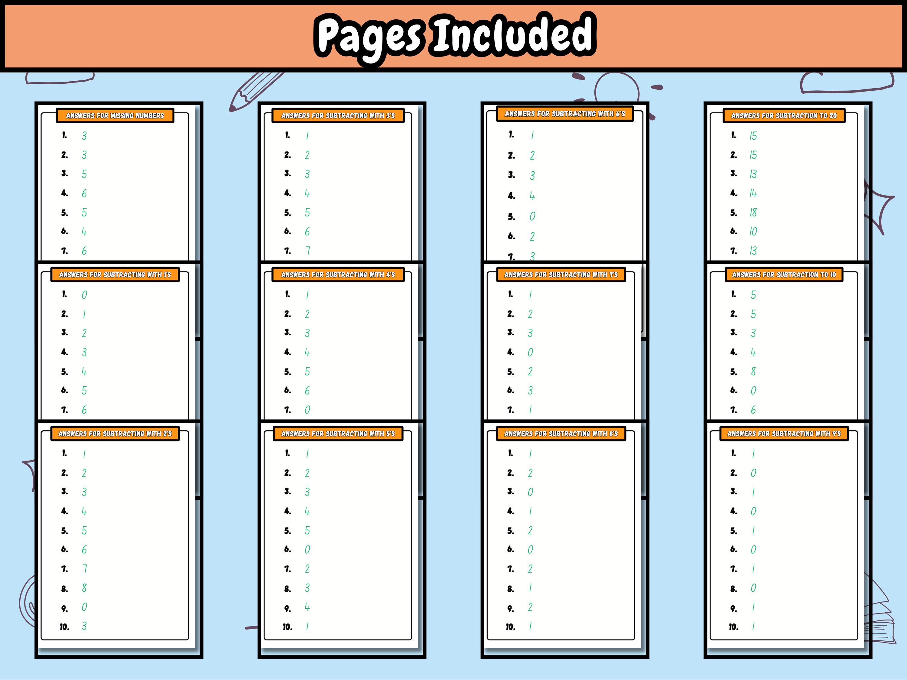 Addition & Subtraction Worksheets Fun Math Activities for Kids Early ...