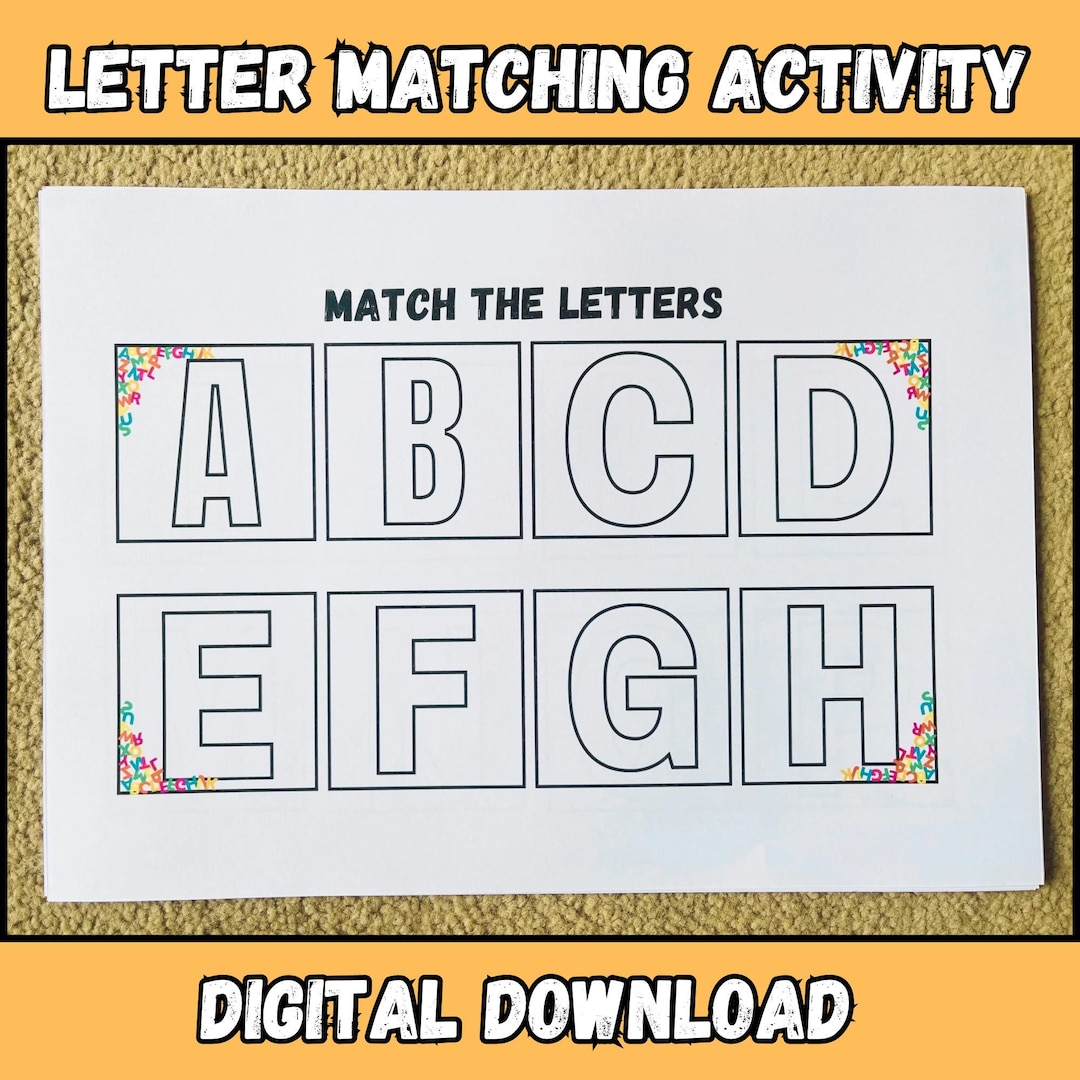 Letter Match Activity: Printable Cut-and-paste Worksheet for Kids to ...