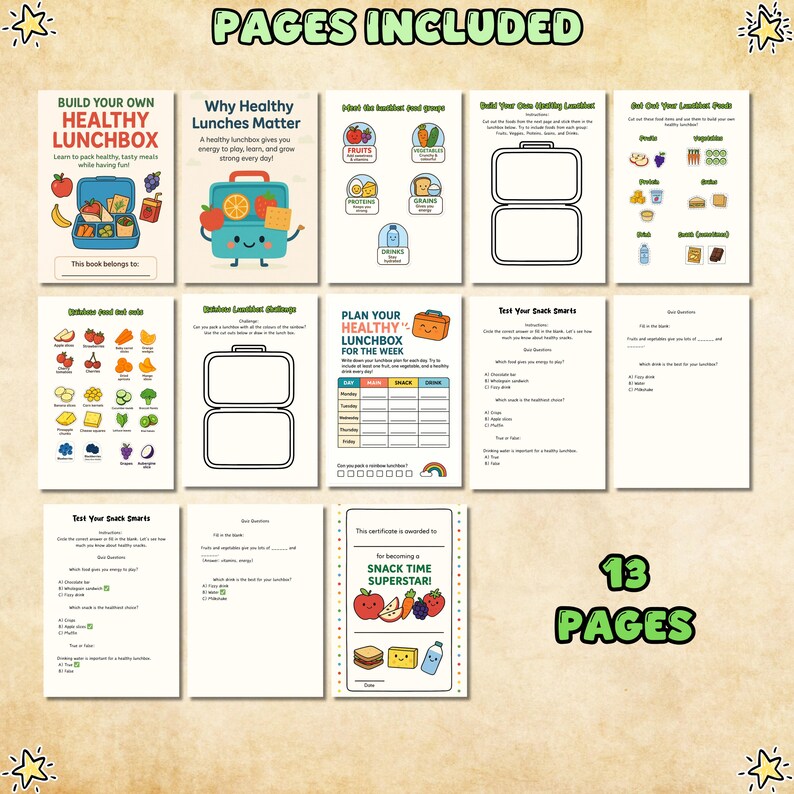 Healthy Eating Activity Pack for Kids | Food Groups, Balanced Meals ...