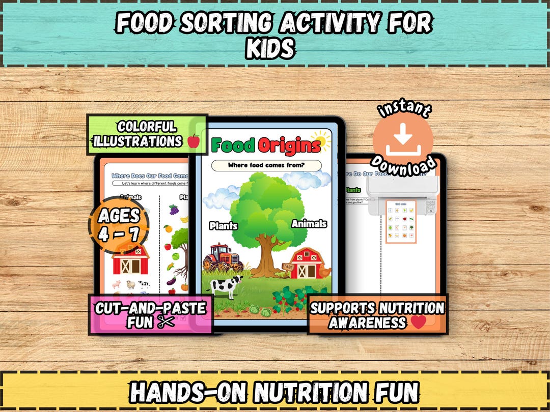 Food Worksheet Food Sorting Activity for Kids | Plant Vs. Animal Foods ...