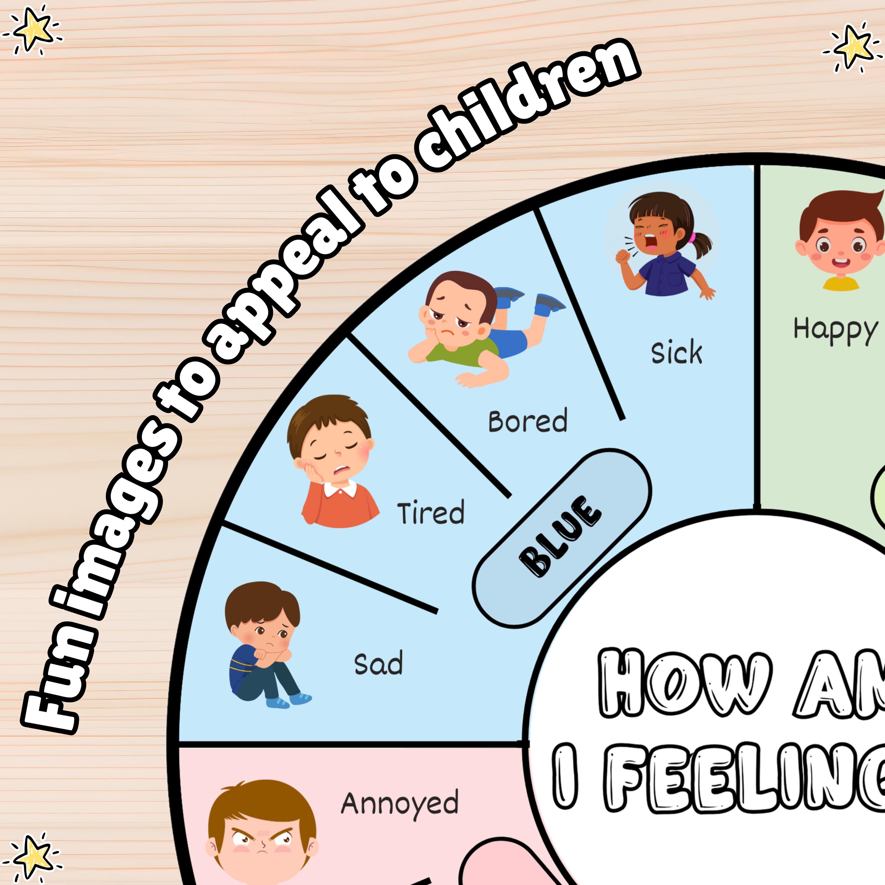 Printable Feelings Wheel, Emotions Wheel| Emotions Wheel Child SEL Tool ...