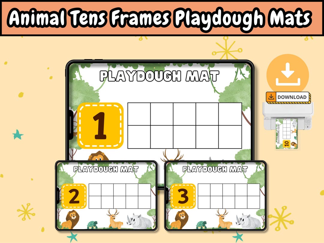 Animal Tens Frames Playdough Mats | Counting Activity for Kids ...