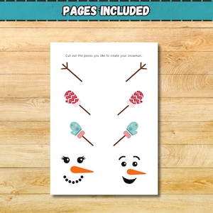 Snowman Cutting Activity for Fine Motor Skills Winter Craft for Kids ...