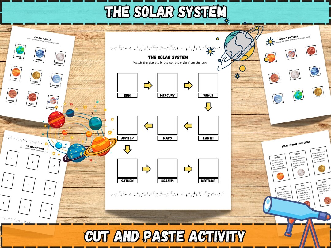 Solar System Cut and Paste Activity Space-themed Learning Craft Planets ...