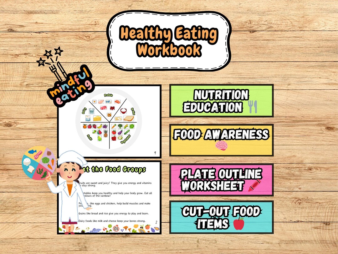 Healthy Eating Workbook Food Group Activity Kids Nutrition Printable - Etsy