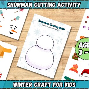 Snowman Cutting Activity for Fine Motor Skills Winter Craft for Kids ...