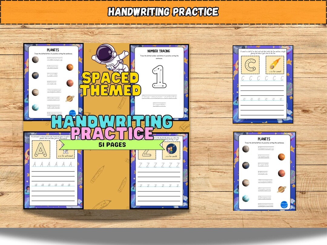 Space-themed Handwriting Practice for Kids Fun Letter Writing to Boost ...