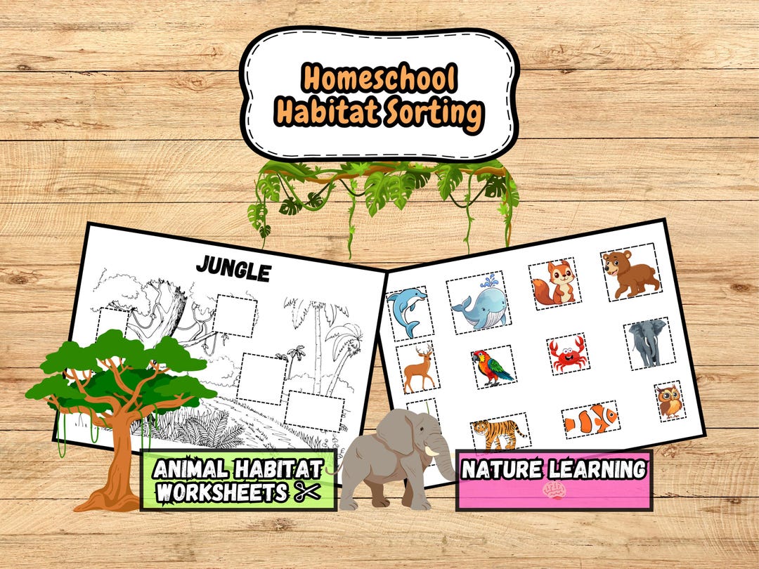 Animal Habitat Sorting Activity Homeschool Science Printable for Kids ...