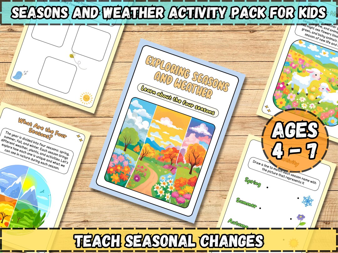 Seasons and Weather Activity Pack for Kids Fun Printable Unit Study to ...