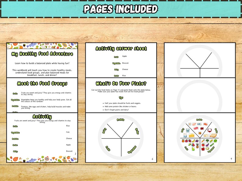 Healthy Eating Printable Workbook for Kids | Build a Balanced Plate ...